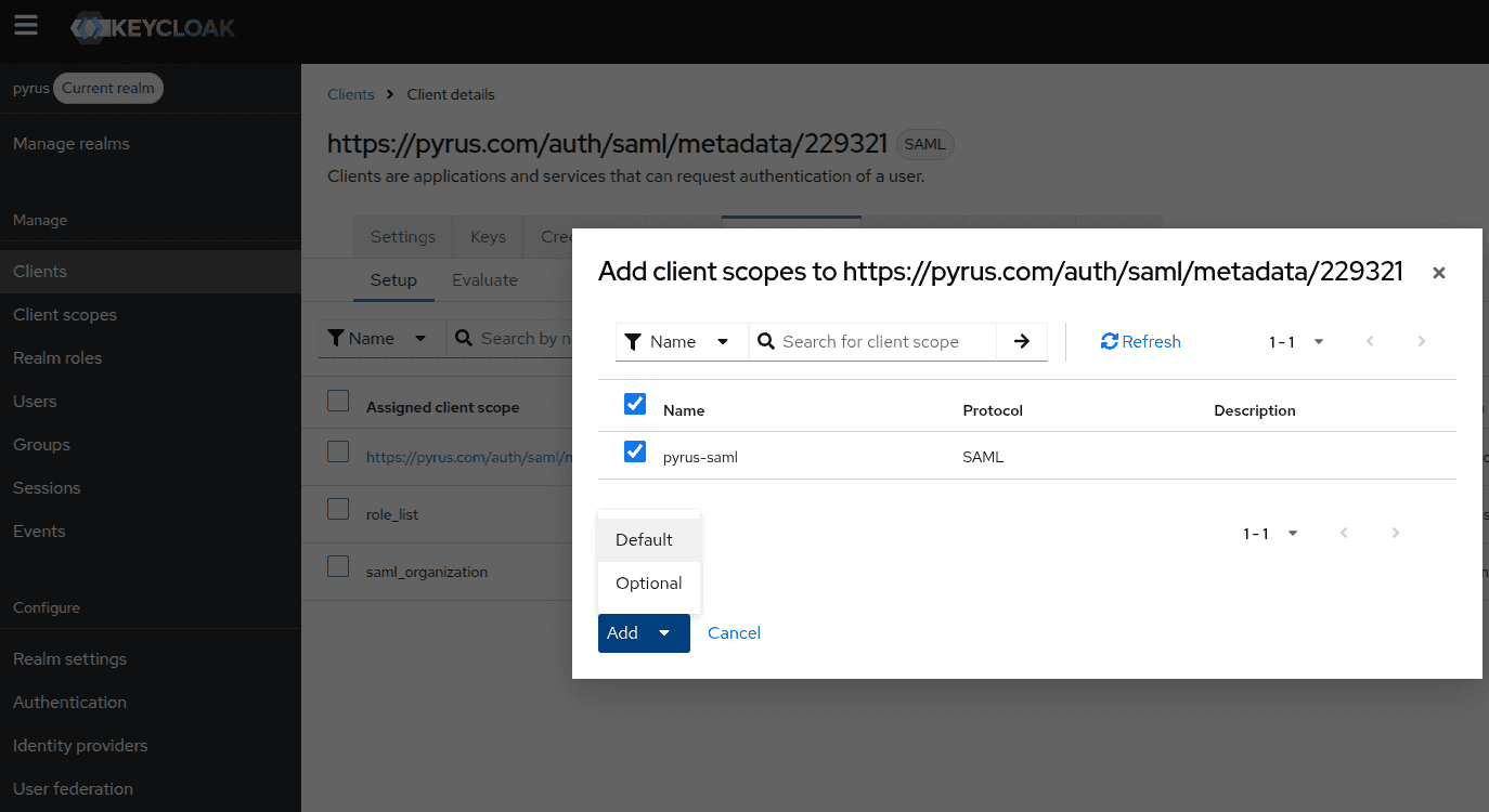 Setting up SAML SSO integration with Keycloak | Pyrus Help