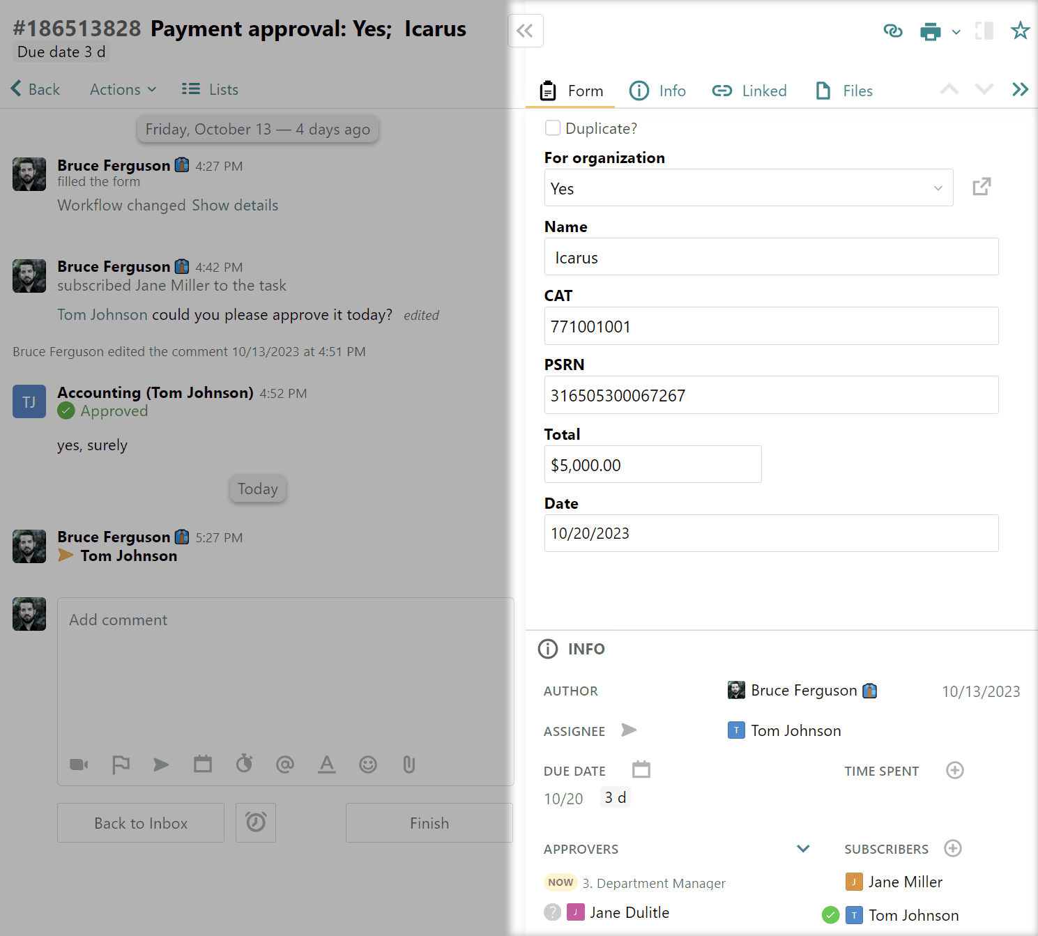 Form request appearance | Pyrus Help