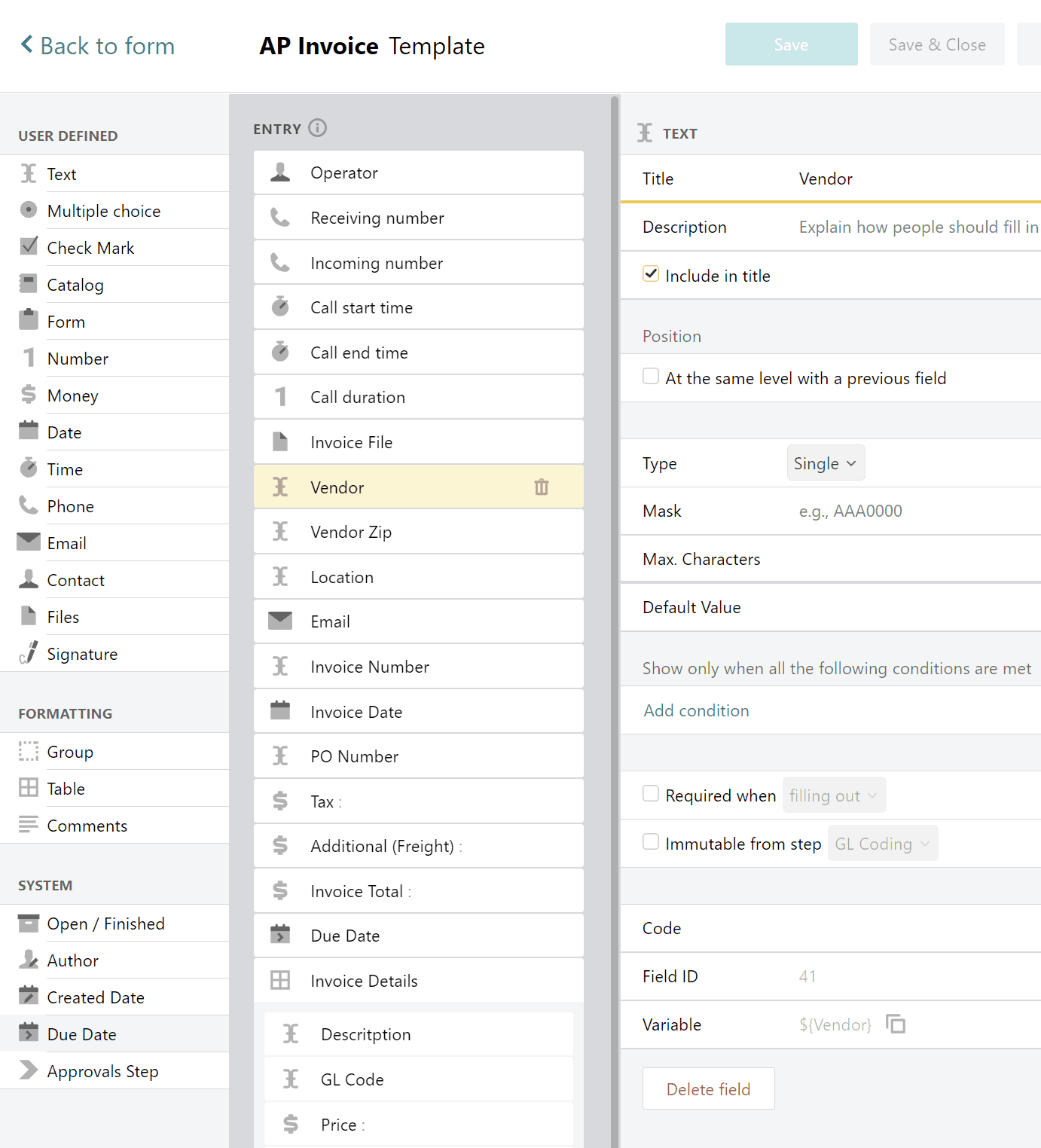 Template editor | Pyrus Help